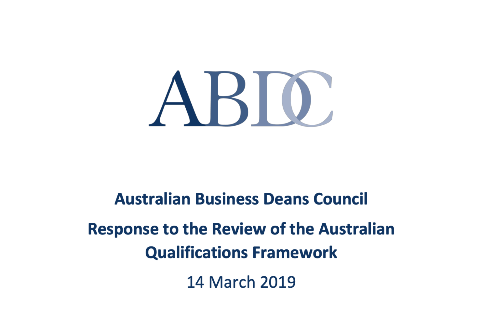 Submissions & Reports - Australian Business Deans Council