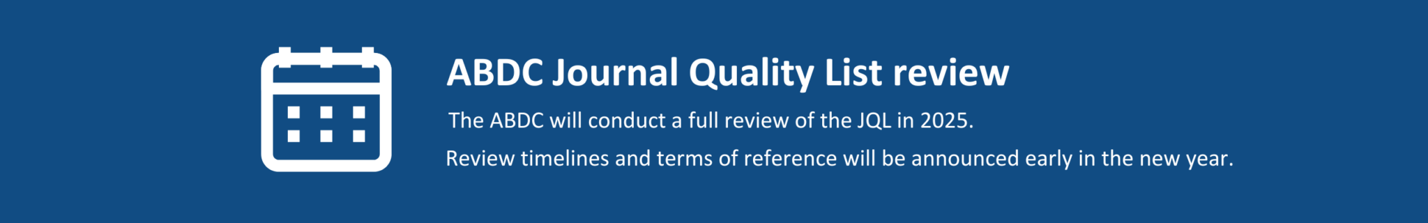 ABDC Journal Quality List - Australian Business Deans Council